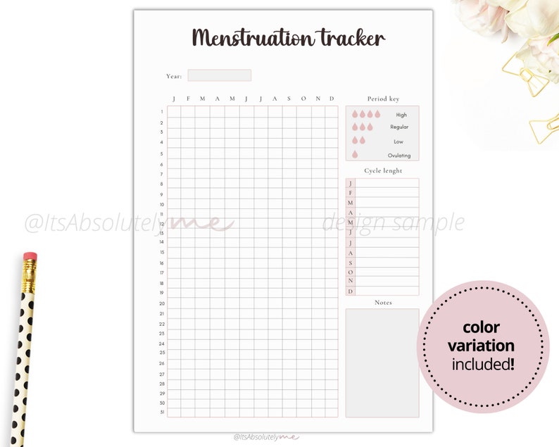 Period Tracker Period Tracker Printable Menstrual Tracker - Etsy