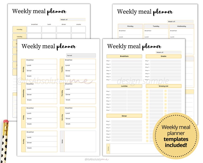 Meal Planner Food Journal Meal Prep Planner Meal Plan - Etsy