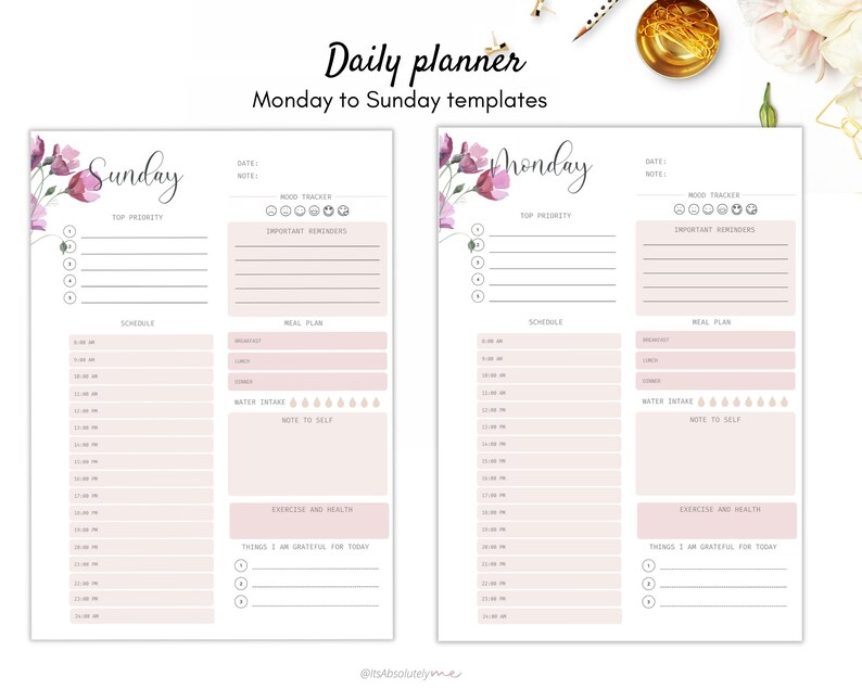 Hourly Planner Daily Routine Printable Weekly Hourly - Etsy