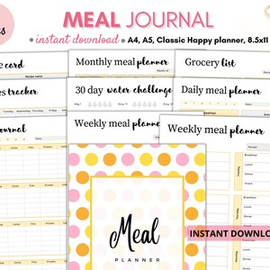 Meal Planner Food Journal Meal Prep Planner Meal Plan - Etsy