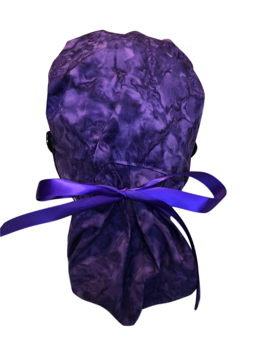 Purple Medical Cap SATIN LINED Long Hair Protection Medical Hat - Etsy