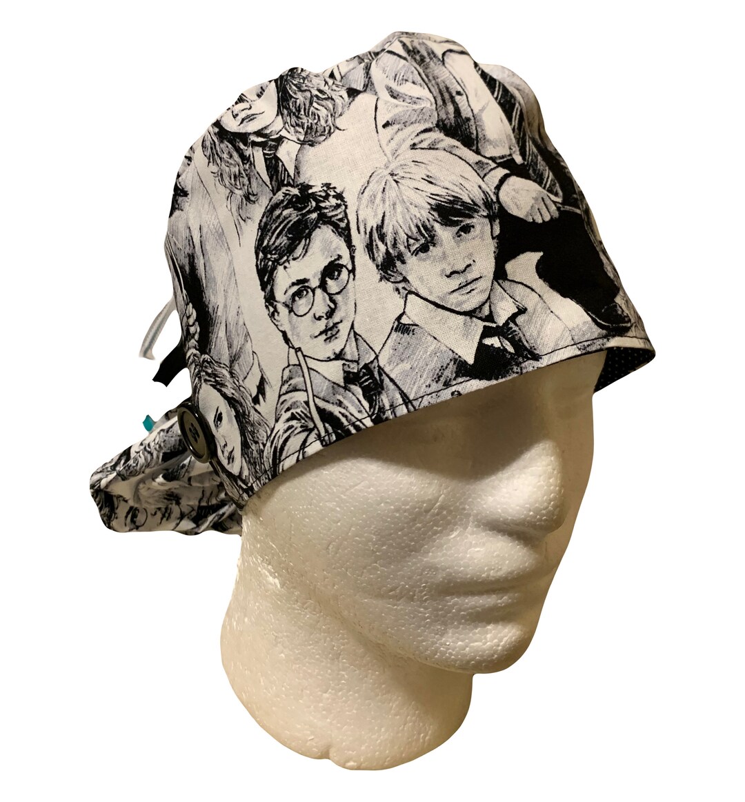 Harry Potter Faces Hat Medical Ponytail Nurse Scrub SATIN or COTTON ...
