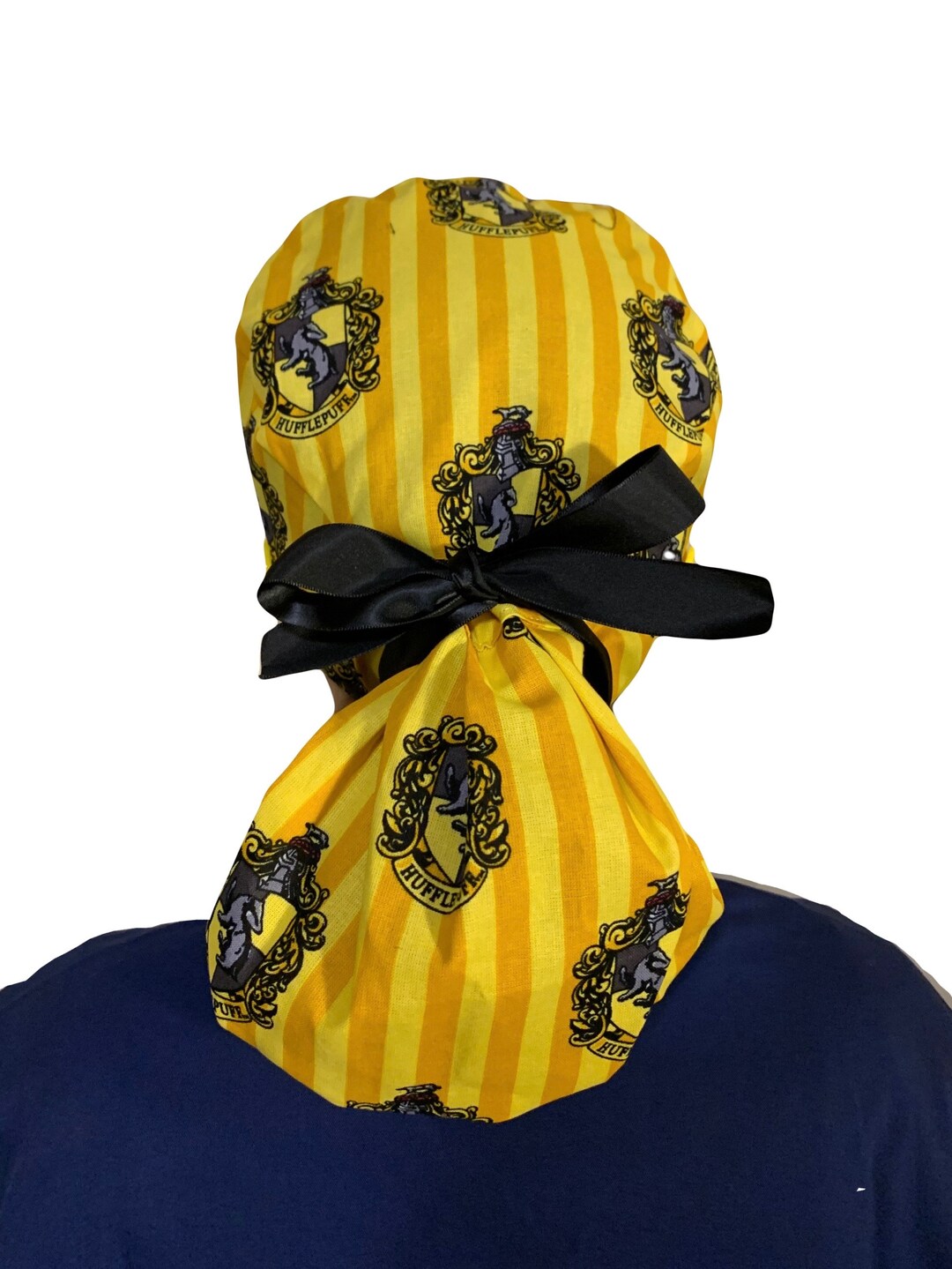 Harry Potter Hufflepuff Yellow Scrub Cap SATIN LINED Harry Potter Long ...