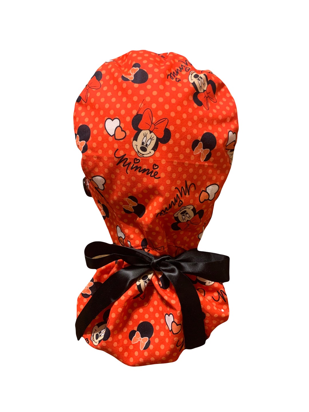 Minnie Mouse Disney Medical Hat With Ribbons, Nurse Cap for Long Hair ...
