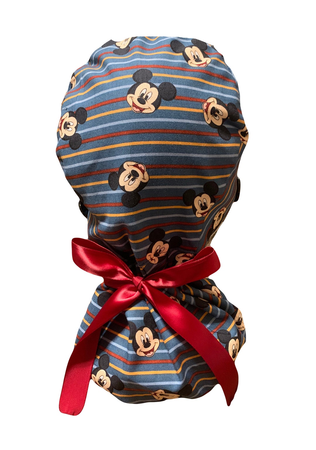 Disney Mickey Mouse Scrub Hat, Long Hair Nurse Gift, SATIN Lined ...