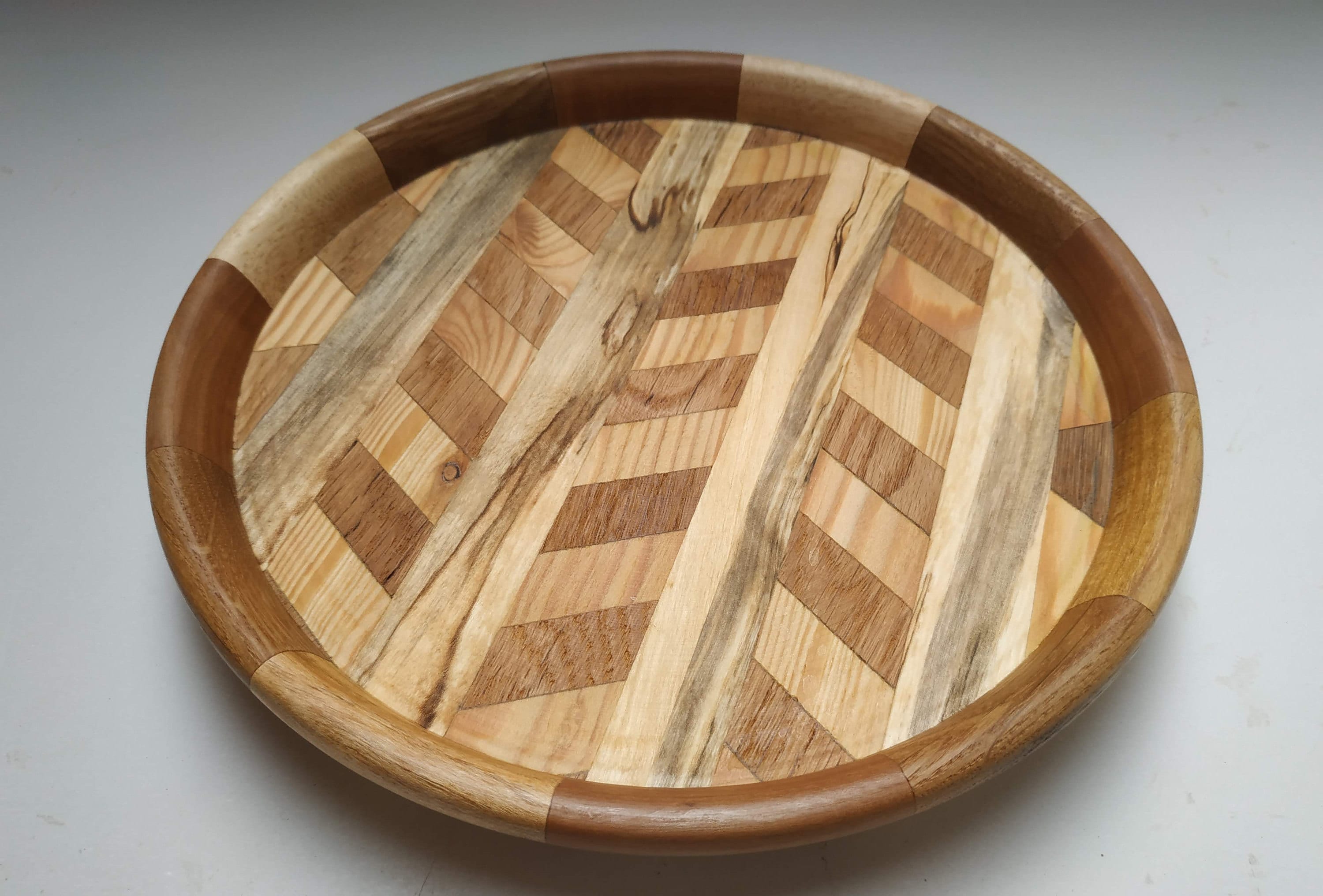 Turned Segmented Wooden Plate - Etsy UK