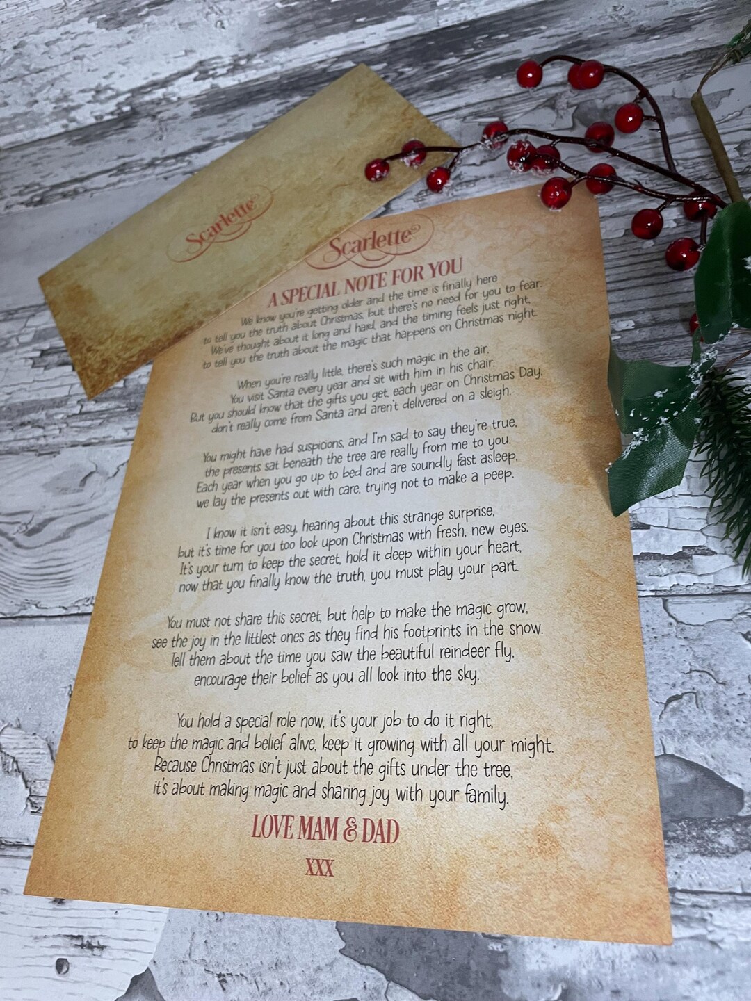 Personalised Santa Letter | Older Child Father Christmas Truth ...
