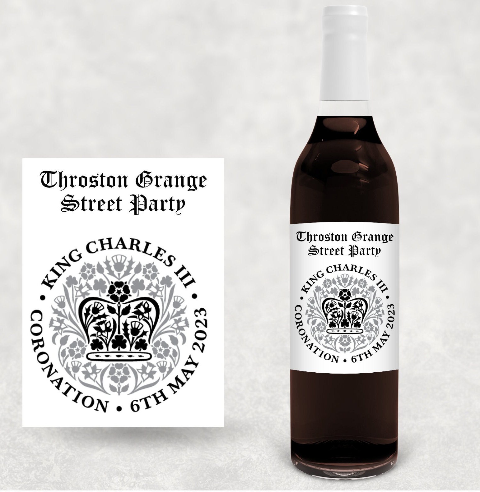 King Charles III Coronation Wine Bottle Label Street Party - Etsy UK