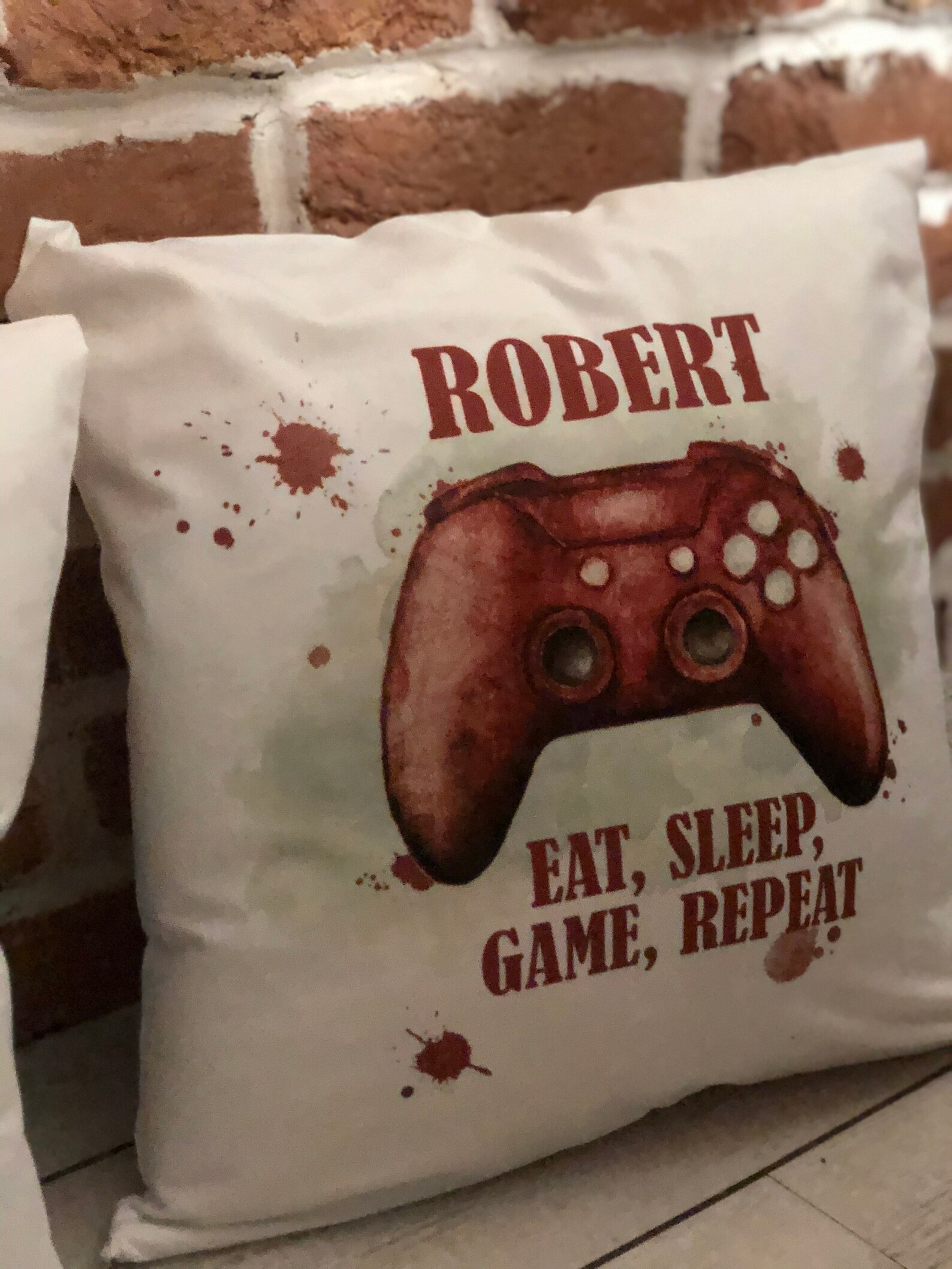 Personalised Gaming Cushion Eat Game Sleep Repeat Cushion - Etsy