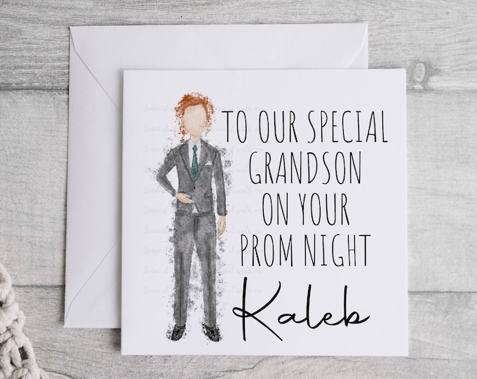 Personalised Prom Night Card | Prom Card for Son on Prom | Card for ...