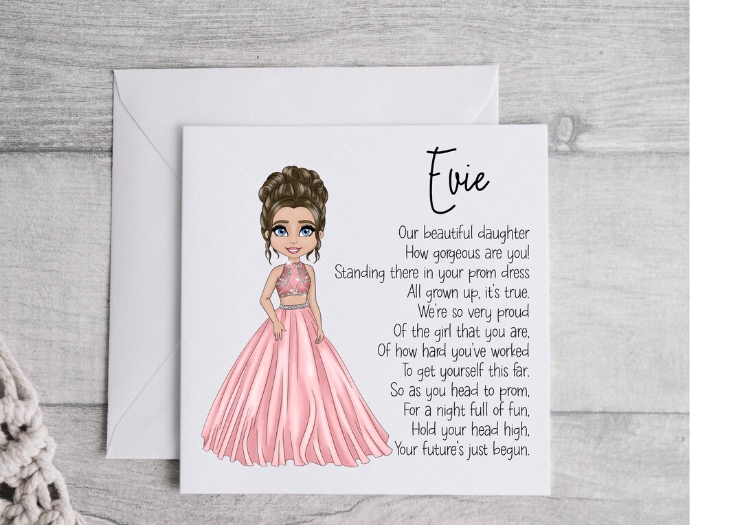 Personalised Female Prom Card | Prom Card for Daughter/grand Daughter ...