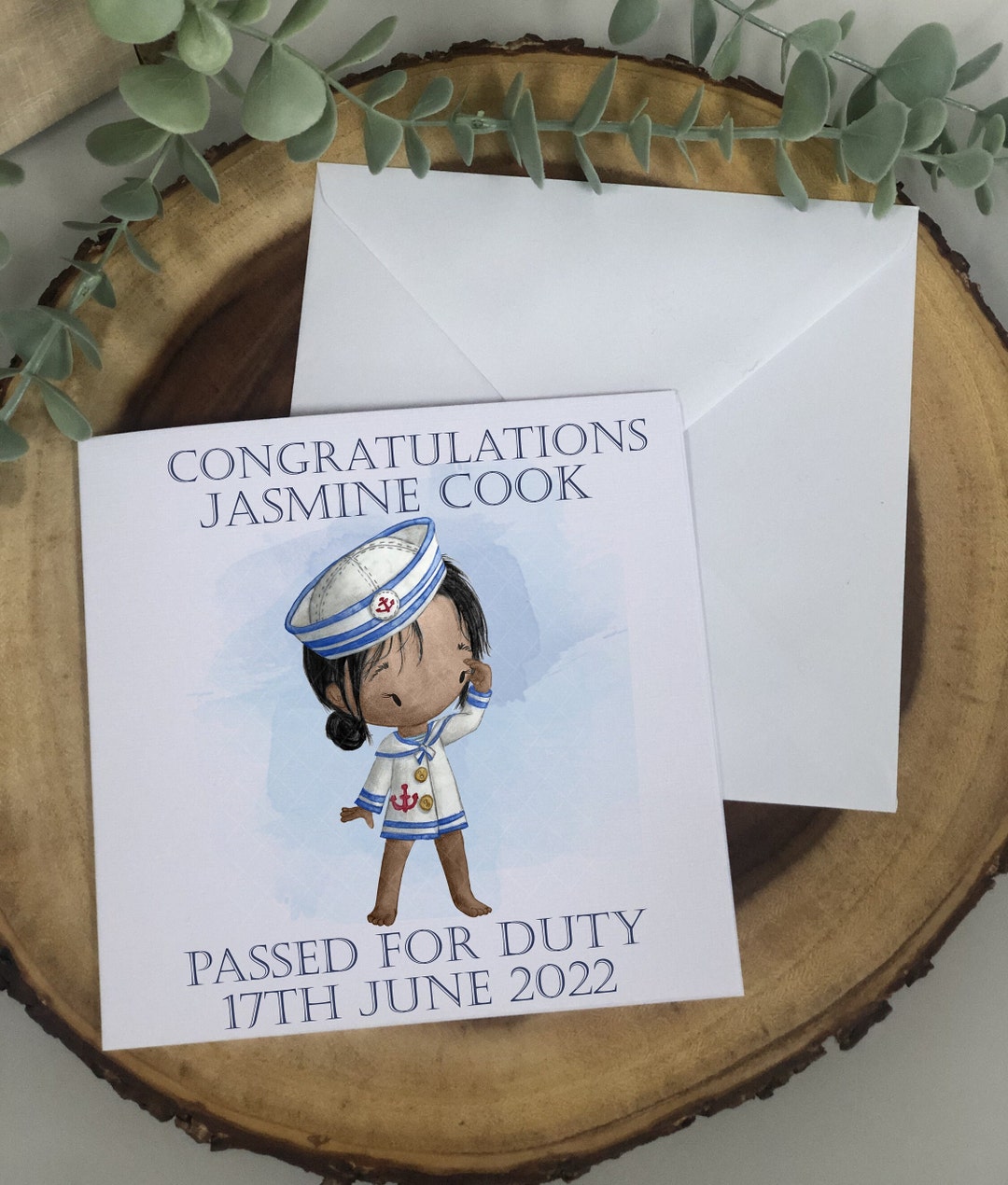 HMS Raleigh Passing Out Parade Card Personalised POP Navy Gift Female ...