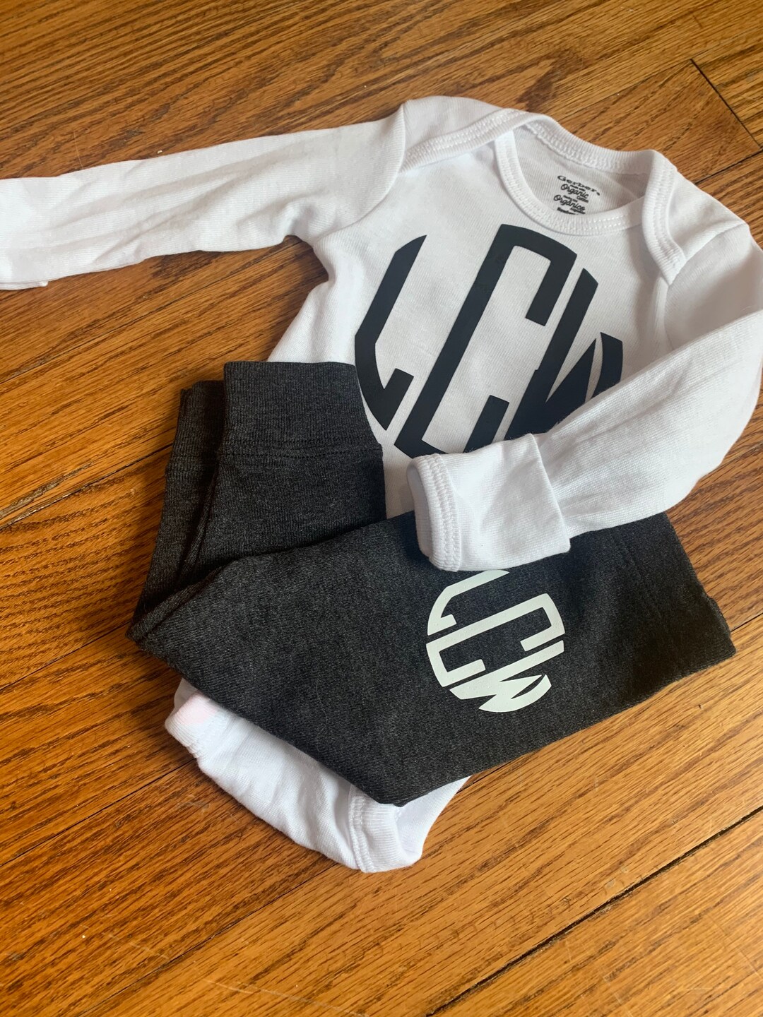 Custom Monogrammed Baby Onesie Outfit - Etsy