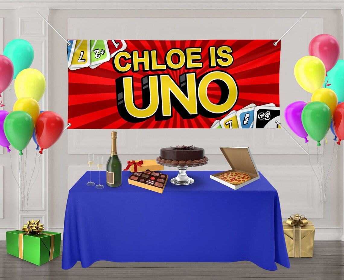 PRINTED Uno Vinyl Canvas UNO Banner Uno Invitation Uno | Etsy