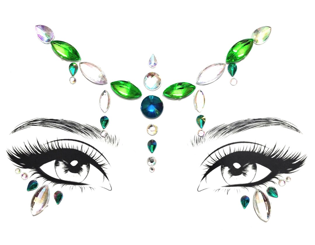 MGB Green Forehead Face Jewels/st.patrick’s Say Gems/party Jewels/face ...