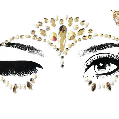 Huge BINDI Pack-gold Face Jewel Face Gem Gold Stick on - Etsy