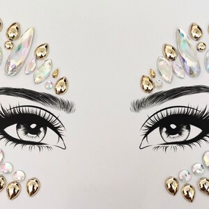 MGB Princess Gold and Iridescent Face Gems/party Gems/face Gems/party ...