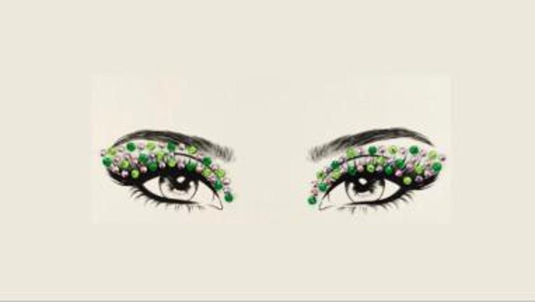 MGB Self Adhesive Emerald Eyes Face Gems /party Gems/festival Jewels ...