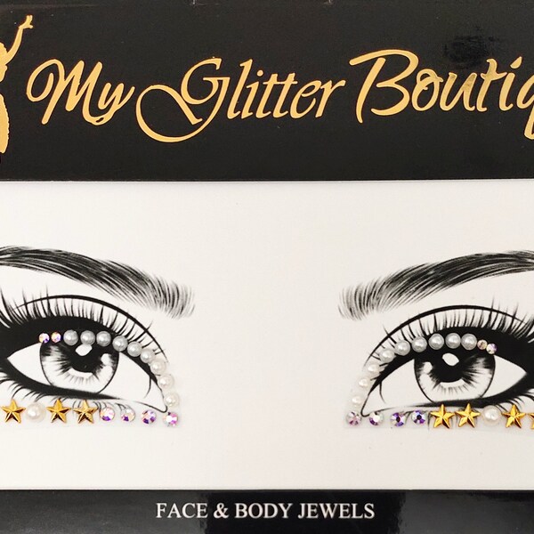 Gold Star Face Stickers - Etsy