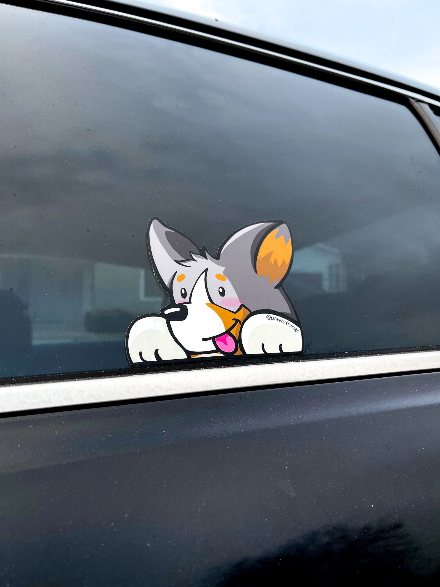 5 Peeking Corgi Car Window Sticker Tri-Color Corgi | Etsy