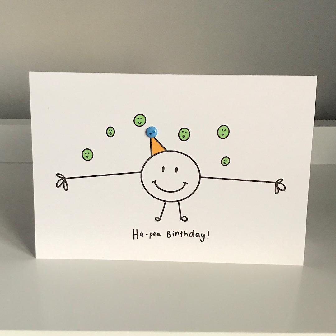 Ha Pea Birthday Card - Handmade - Etsy