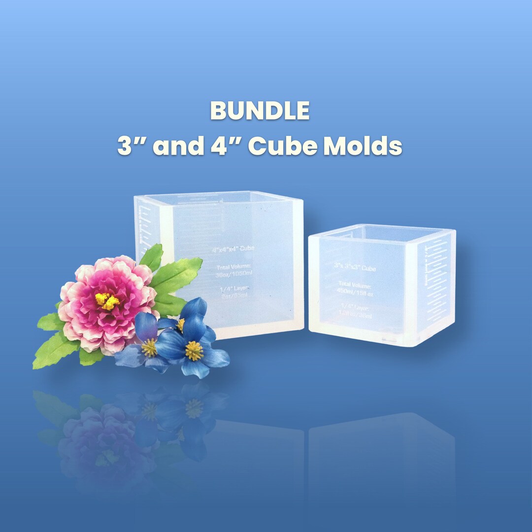 SET of 3 and 4 Clear Silicone Cube Mold / Deep Silicone Mold - Etsy