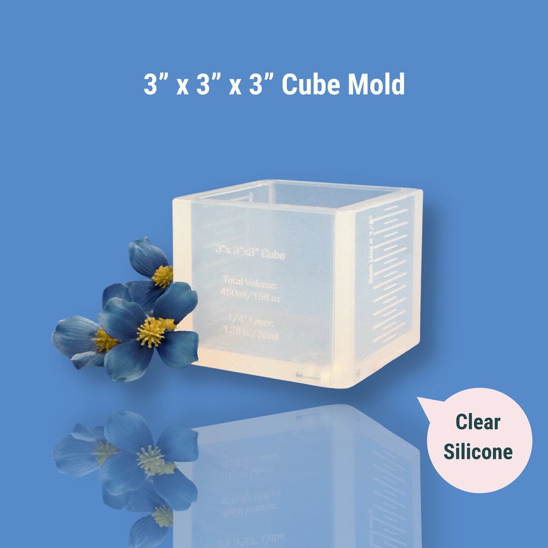 Clear Silicone 3"x3"x3" Cube Mold / Deep Silicone Mold / Resin / Soap ...