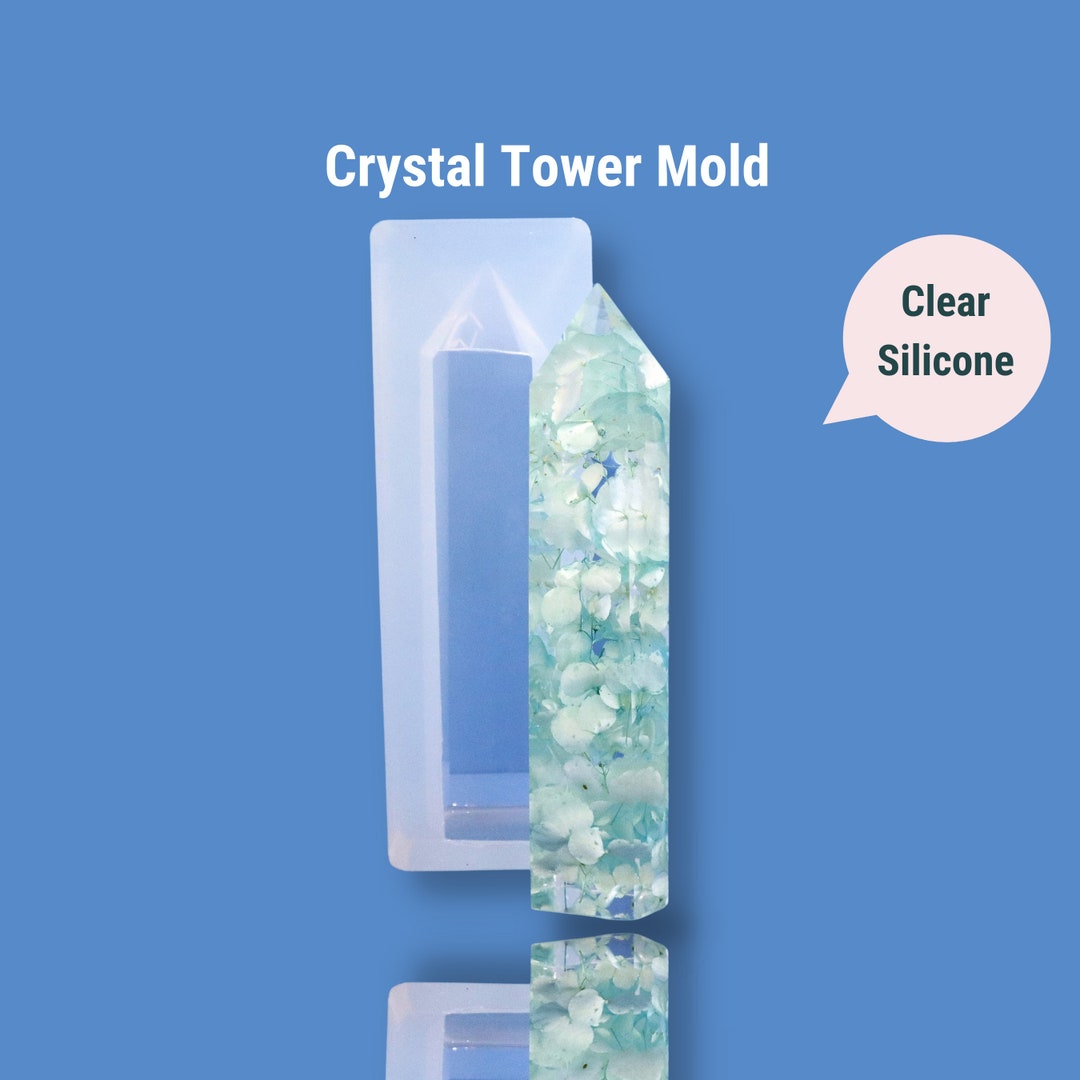 Large Crystal Tower Mold / Clear Silicone/ Crystal Stone Point Mold ...