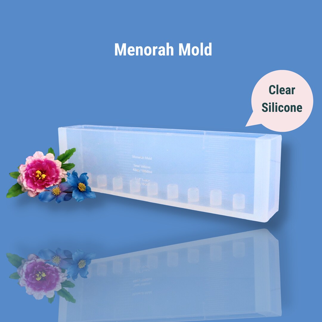 Clear Silicone Menorah Mold, Jewish Hanukkah Mold, Judaica Resin Mold ...