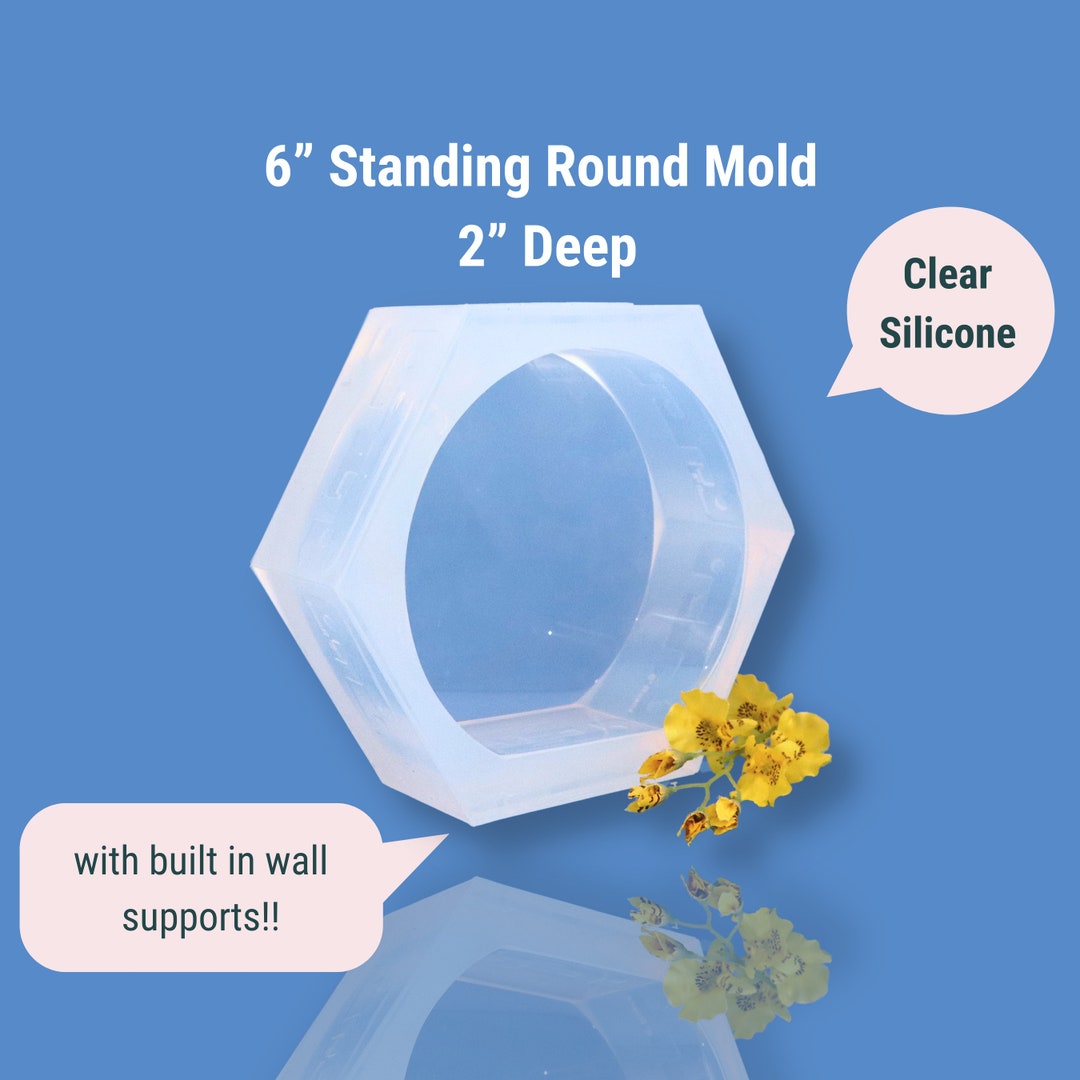 Clear Silicone 6" X 2" Standing Round Circle Mold / Deep Silicone Block ...