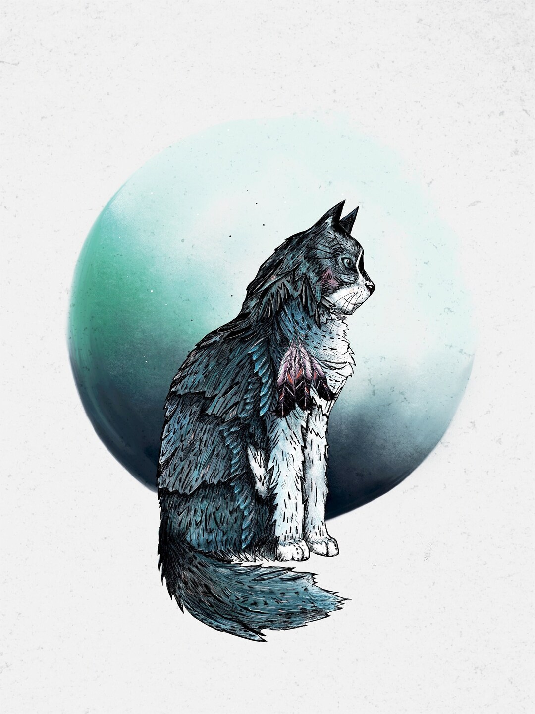 Native American Cat // A4 Art Print - Etsy