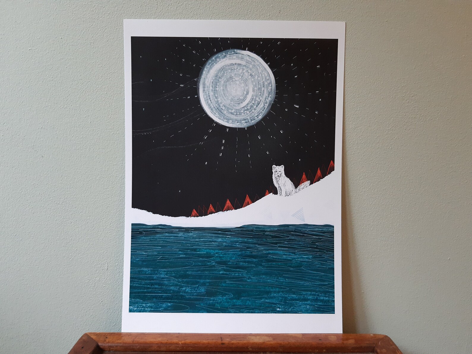 Arctic Fox // A4 Art Print - Etsy