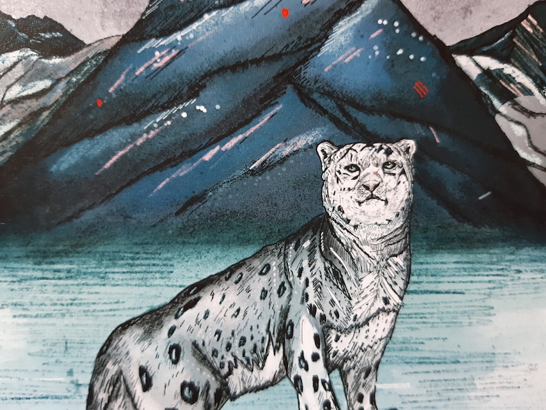 Snow Leopard // A4 Art Print - Etsy