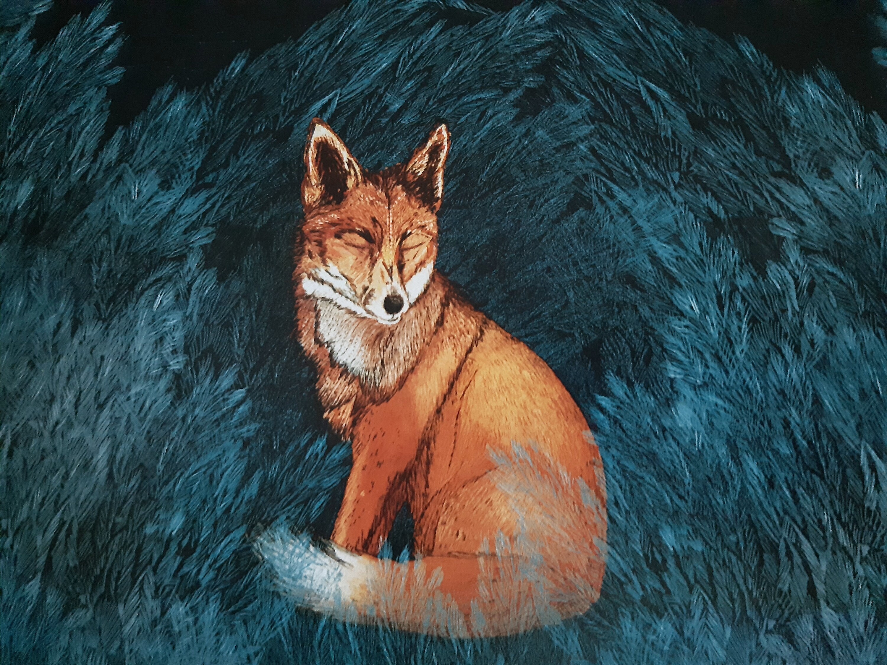 The Fox and Moon // A4 Art Print - Etsy