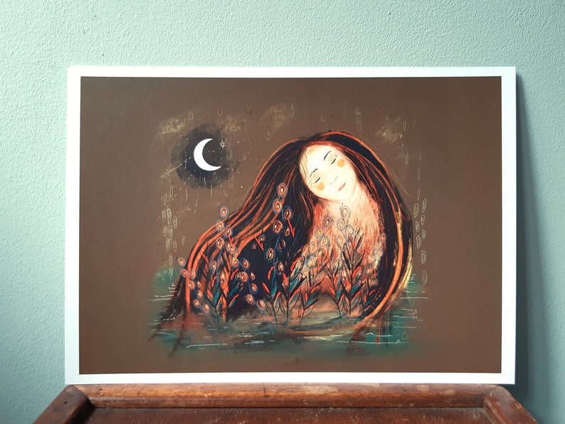 Moon Maiden // A4 Art Print - Etsy