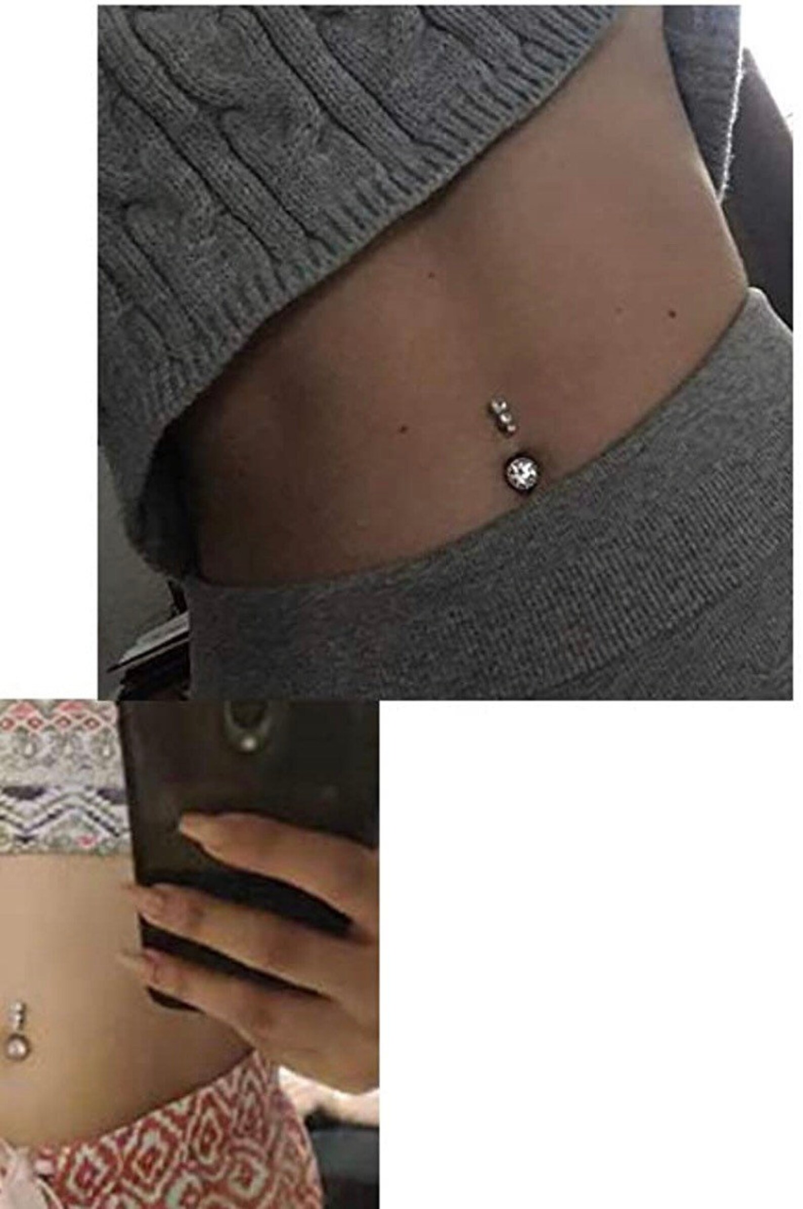 OUFER 14G Belly Bars 8 12 14mm Clear CZ Belly Rings Navel Etsy