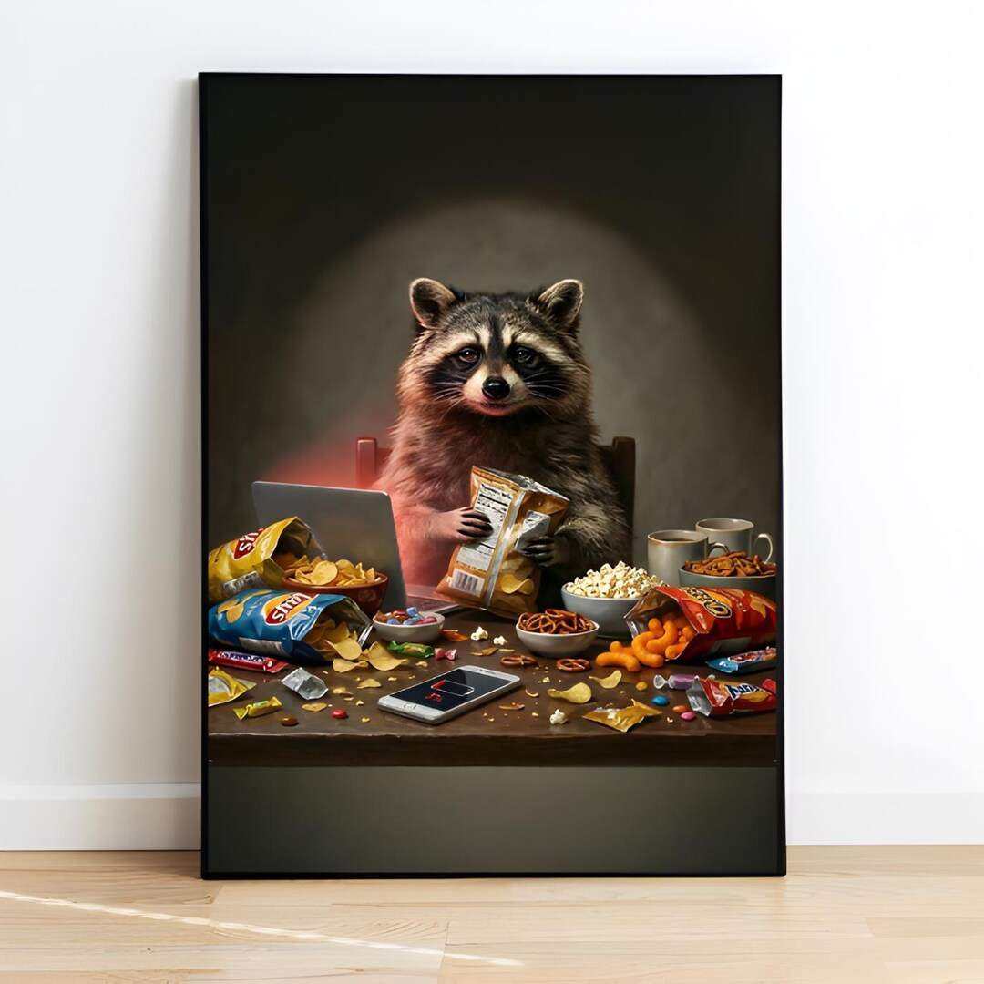 Funny Gen Z Animal Wall Art | Moody Meme Poster | Chaos Core Decor ...