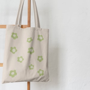 The Flower Power Tote Bag, Floral Tote Bag, Cute Tote Bag, Y2K Canvas ...