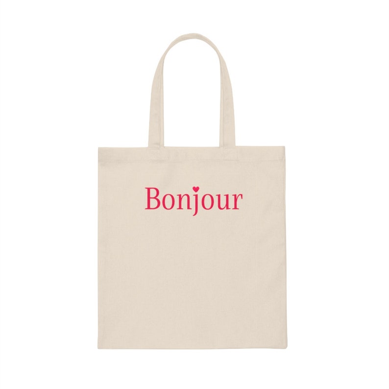Bonjour Canvas Tote Bag Paris Fair Trade Canvas Bag Trendy - Etsy
