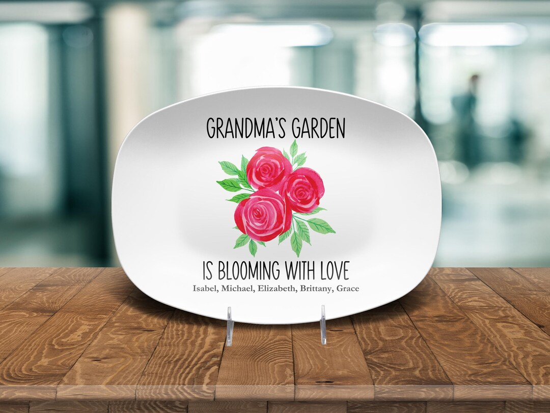 Personalized Grandma's Garden Platter, Grandmas Garden Platter, Grandma ...