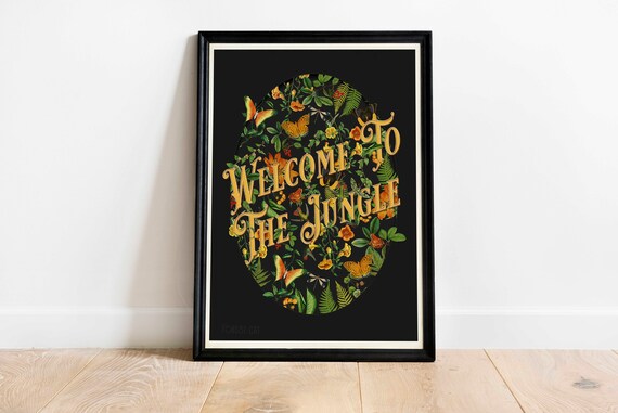 Welcome To The Jungle Print Poster Bedroom Decor Gallery | Etsy