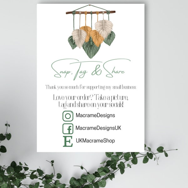 Macrame Business Card - Etsy