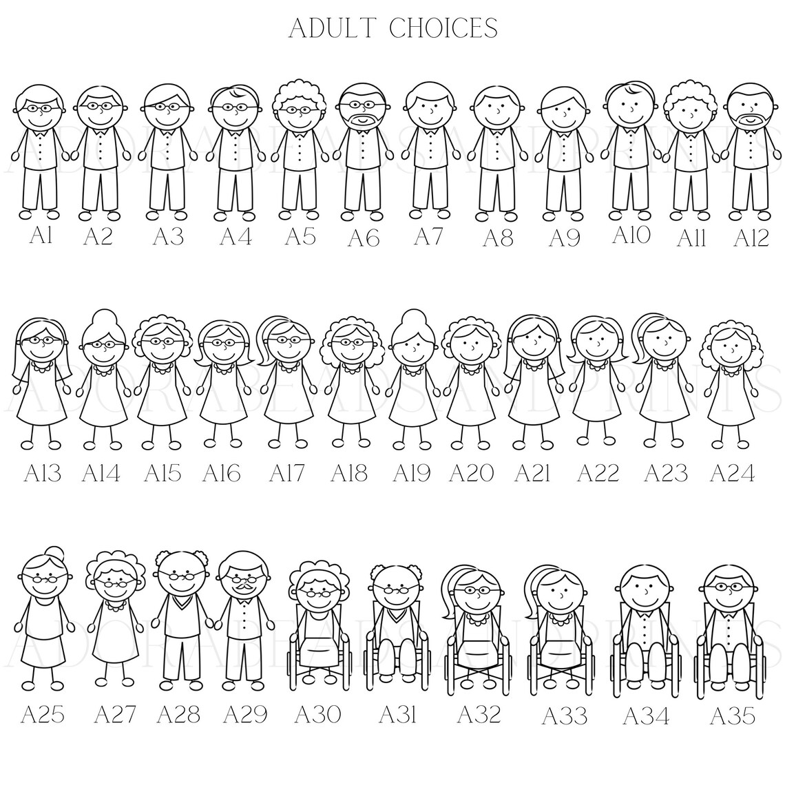 Personalised Stick Figure Family Print Custom Family Print - Etsy