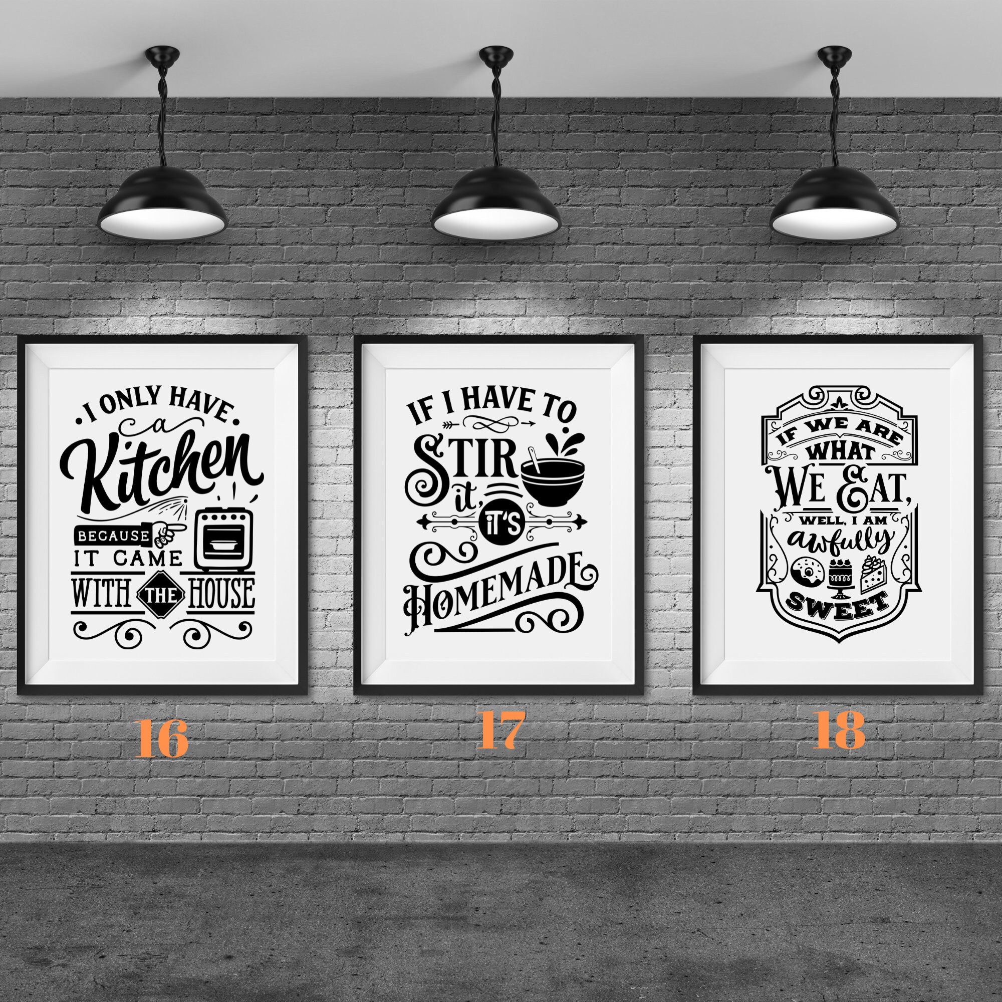 Various Kitchen Prints Bundle of Kitchen Decor Kitchen | Etsy