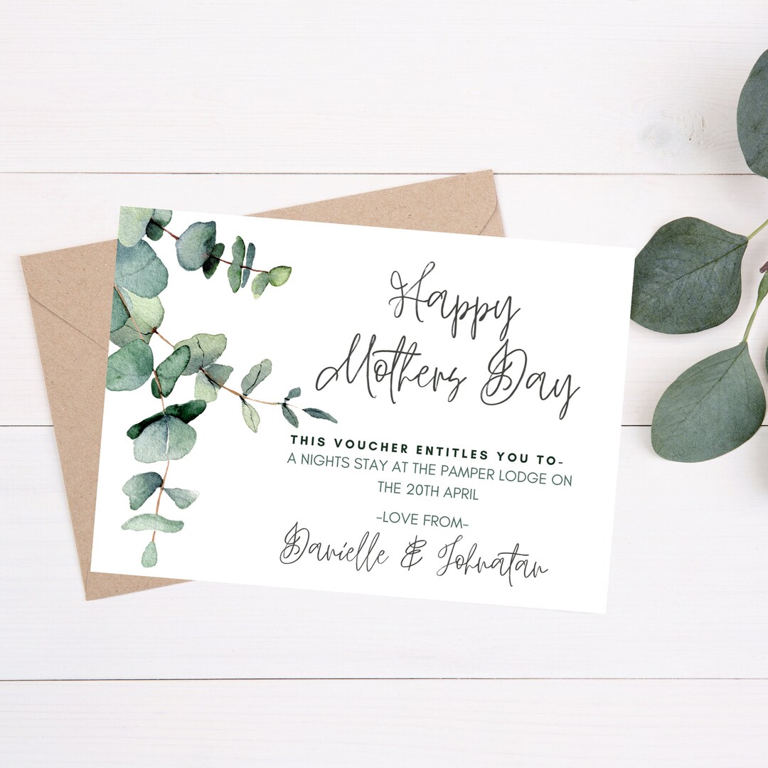 Personalised Mothers Day Voucher, Custom Voucher, Personalised Gift ...