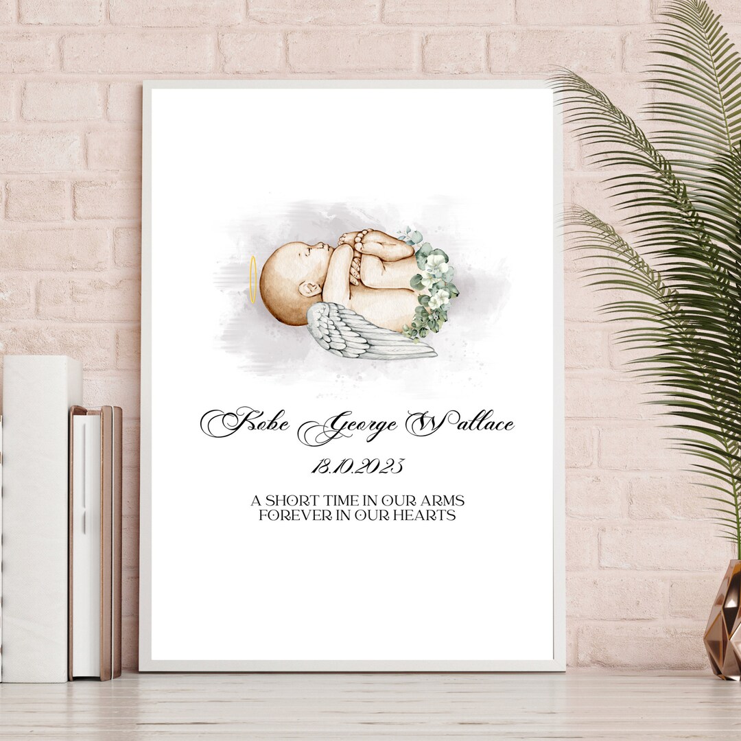 Baby Memorial Print, Baby Loss Angel Print, Memorial Gift, Baby Angel ...