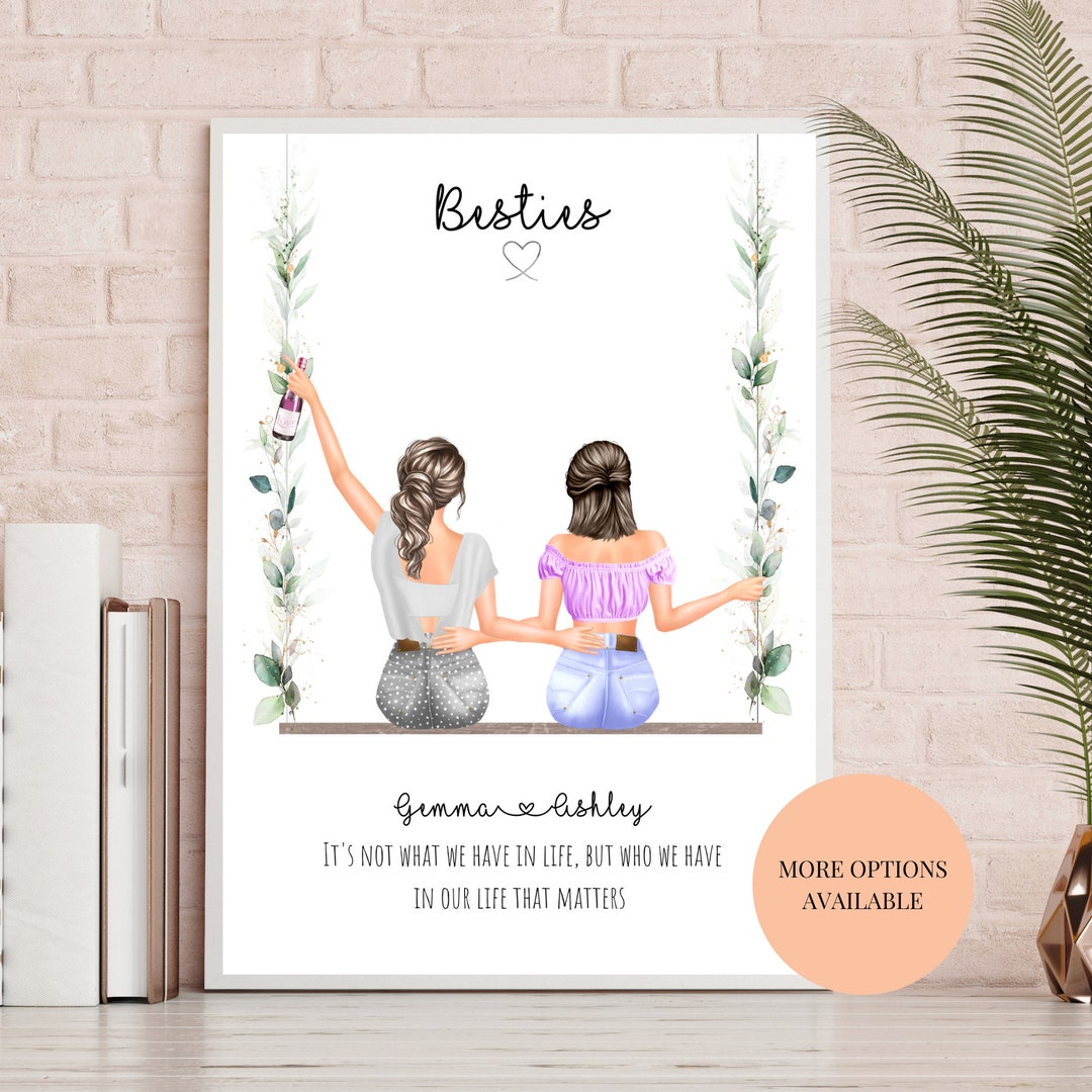 Best Friend Print, Besties, Gift for Friend, Gift for Bestie, Print ...