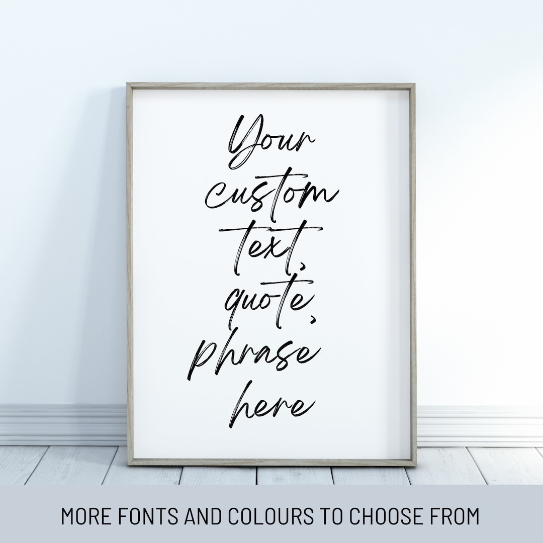 Custom Text Print, Make Your Own Print, - Etsy