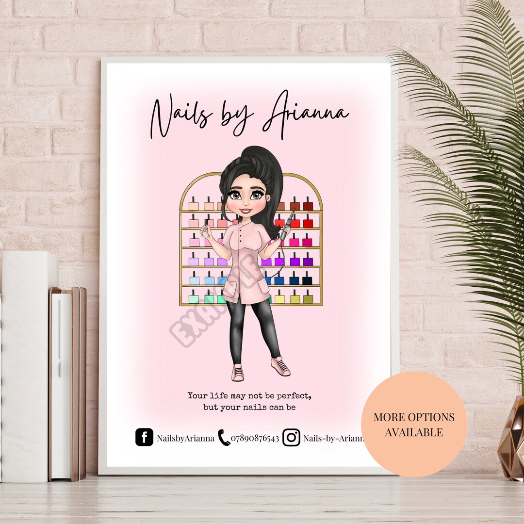 Custom Nail Tech Print, Salon Decor, Nail Salon Design, Nail Technician ...