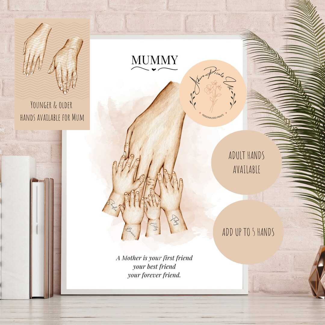 Mum Personalised Print, Gift for Mother, Mothers Day, Mum and Adult ...